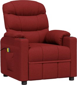 Elektrické masážní křeslo vínové textil 3143506