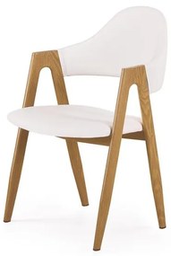 Halmar Designová jídelní židle K247 s bílou eko kůží