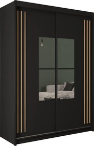 ARK Šatní skříň IKING, Černá/Dub Artisan 150 cm