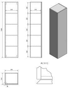 Sapho, ALTAIR vysoká skříňka 35x150x31cm, bílá