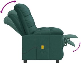 Masážní křeslo tmavě zelené textil 289812
