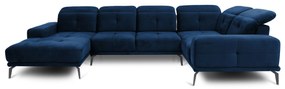 Rohová sedačka ve tvaru U Nicolette (tmavě modrá) (P). 1038132