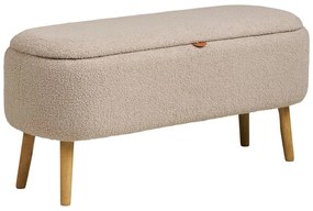 Béžová lavice z textilie bouclé Harlow – House Nordic