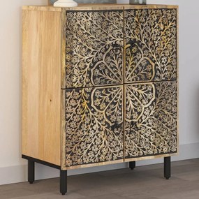 Odkládací Skříňka 60 X 33 X 75 Cm Masivní Mangovníkové Dřevo