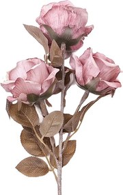 Starorůžová umělá květina růže s vintage nádechem - 83 cm