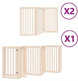 Zábrana pro psy s dvířky skládací 12 panelů 600 cm topol 3155645