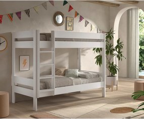 Bílá patrová dětská postel s roštem 90x200 cm Primo – Vipack
