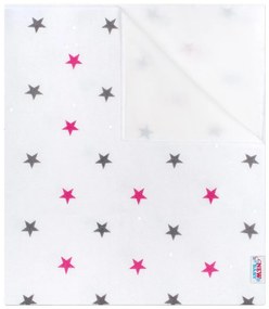 NEW BABY Flanelová nepropustná podložka 57 x 47 cm Hvězdičky růžová
