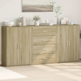Příborníky 3 ks dub sonoma 60 x 31 x 84 cm kompozitní dřevo 3276576