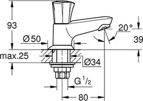 Grohe Costa L - Umyvadlový ventil chrom