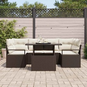 Sada zahradních pohovek 7 ks Hnědá Poly ratan 3357491