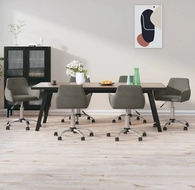 vidaXL Otočné jídelní židle 6 ks samet [3092687] Barva: Tmavě šedá