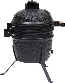 Zahradní gril a udírna 2 v 1 Kamado keramický 56 cm černý 316093