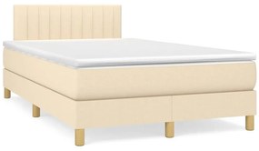 Box spring postel s matrací a LED krémová 120x190 cm textil 3270107