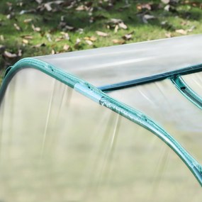 Outsunny Fóliový skleník s dveřmi Studený rám Rostlinná školka Rostlinný dům Fólie Ocel PVC Transparent 395 x 100 x 80 cm