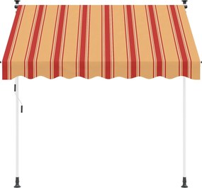 vidaXL Ručně zatahovací markýza 350 cm pruhy [42037063] Barva: oranžová a hnědá