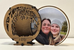 Li-Go Foto rámeček "Ve větvých" 20x22cm bez podsvícení/s podsvícením provedení povrchu: černá s patinou, varianta foto rámečku: s podsvícením napájení z baterie/powerbanky