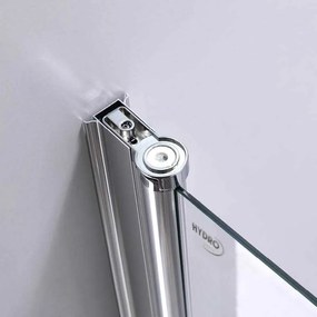 BPS-koupelny Zalamovací otočné sprchové dveře HYD-JSD01 80 chrom/transparent pro instalaci do niky