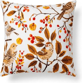 Povlak na polštář z mikrovlákna BIRDS PUMPKIN 45x45 cm, hnědý