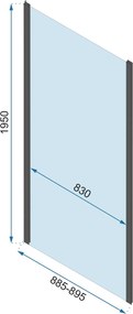 Rea Rapid Swing, 3-stěnový sprchový kout 90(dveře) x 90(stěna) x 195 cm, 6mm čiré sklo, chromový profil, KPL-09119