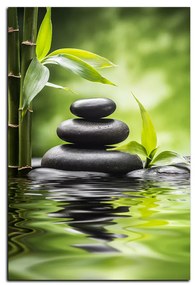 Obraz na plátně - Zen kameny a bambus - obdélník 7193A (60x40 cm)