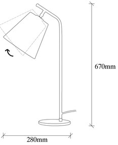 Stolní lampa v bílé a bronzové barvě (výška 67 cm) Salihini – Opviq lights