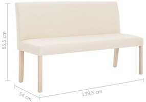 vidaXL Marketos Lavice 139,5 cm krémová polyester