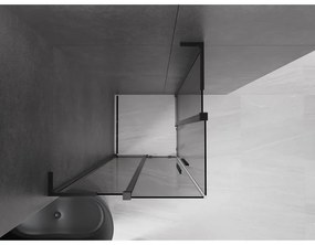 Mexen Velar L Duo, sprchový kout s posuvnými dveřmi 100 x 100 cm, 8mm šedé sklo, černá matná, 871-100-100-02-43-70