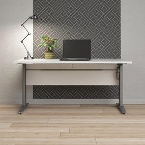 Tvilum Výškově nastavitelný psací stůl Office 80400/318 bílá/silver grey