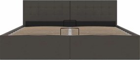 Zvedací rám postele úložný prostor tmavě šedý textil 160x200cm 285574