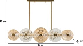Designové závěsné svítidlo Sakuruta 116 cm zlaté