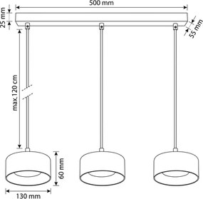 Brilagi - Lustr na lanku AURA LUX 3xGX53/30W/230V černá/kouřová