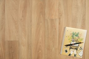 AKCIA: 335x370 cm PVC podlaha - lino AladinTex 150 French Oak grey beige, šíře, béžová, pena, detská izba, Tarkett