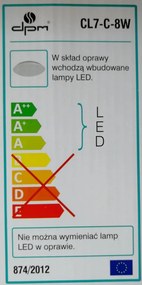Stropní LED svítidlo, IP20, 8W, 560lm, 4000K, bílé