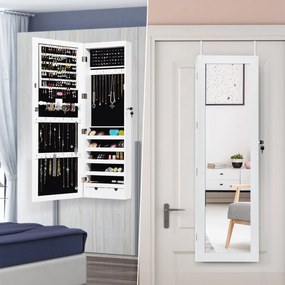 Costway Šperkovnice s 15 LED světly a zrcadlem po celé délce a montáží