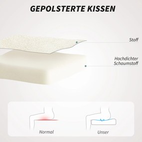 HOMCOM Kancelářské křeslo s látkovým potahem ve vzoru sněžného flanelu, toaletní židle s prohnutým opěradlem, do ložnice, Béžová