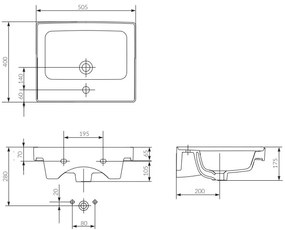 Cersanit Crea, závěsná skříňka s umyvadlem 50cm, set B113, dub, S801-287
