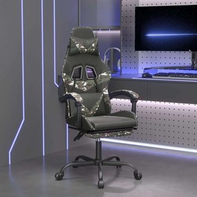 vidaXL Herní židle s podnožkou umělá kůže [3143856] Barva: Černá a maskáčová