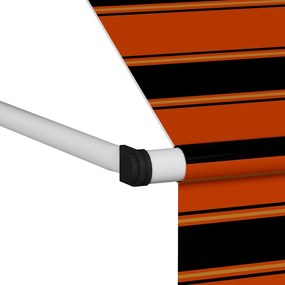 Ručně zatahovací markýza 200 cm oranžovo-hnědá 145836