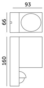 Venkovní nástěnné svítidlo se senzorem QUAZAR 1xGU10/35W/230V IP44 šedá