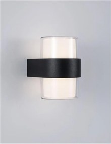 NV 9925666 Venkovní nástěnné svítidlo DARF černý hliník ABS difuzor LED 2x5W 3000K 100-240V 115st. IP65 světlo nahoru a dolů - NOVA LUCE