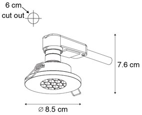 Sada 6 moderních koupelnových zapuštěných bodových svítidel černá IP54 - Shed Honey