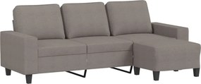 3místná pohovka s podnožkou taupe 180 cm textil 3201158