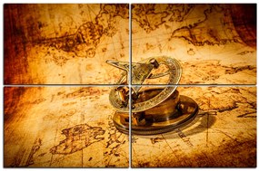 Obraz na plátně - Kompas na mapě antického světa 1999D (150x100 cm)