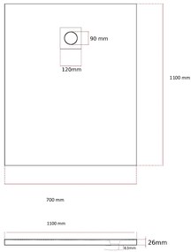 Gamma Erga Oldaf, SMC obdélníková sprchová vanička 70 x 110 cm, bílá matná, ERG-GMA-OL-70110