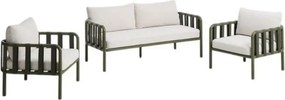 Zelený/béžový hliníkový zahradní lounge set pro 4 osoby Omala – Kave Home