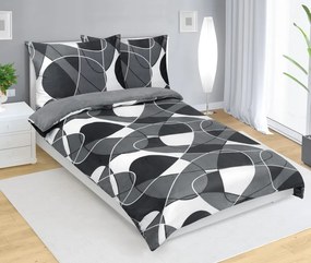Bellatex Mikroflanelové povlečení Šedá,Bílá 140x200 cm, 70x90 cm