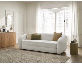 Bílá žinylková rozkládací pohovka 228 cm Neyo – Bobochic Paris