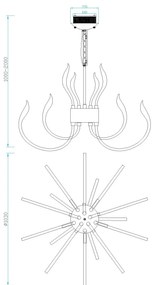 Mantra Versailles, impozantní závěsné svítidlo s různými režimy svícení LED 256W 3000K, průměr 103cm
