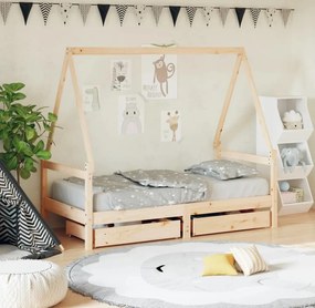 vidaXL Dětská postel se zásuvkami 80x160 cm masivní borové dřevo [834475] Barva: Přírodní